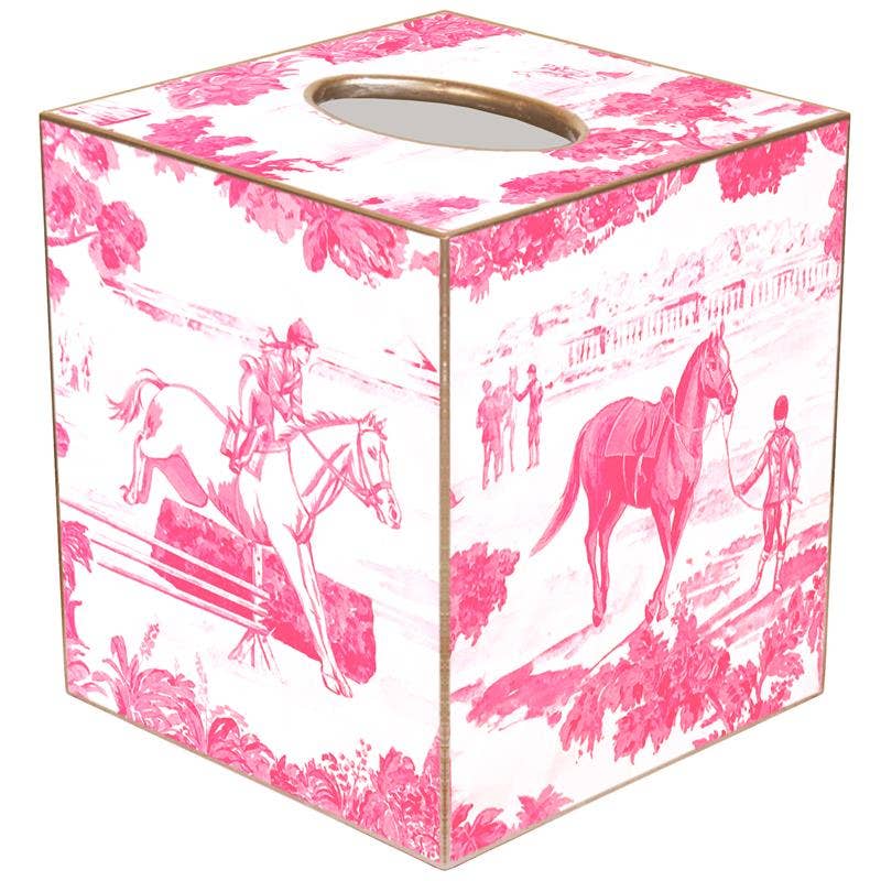 Equestrian Toile Pink Tissue Box Cover – Olson's Tack Shop