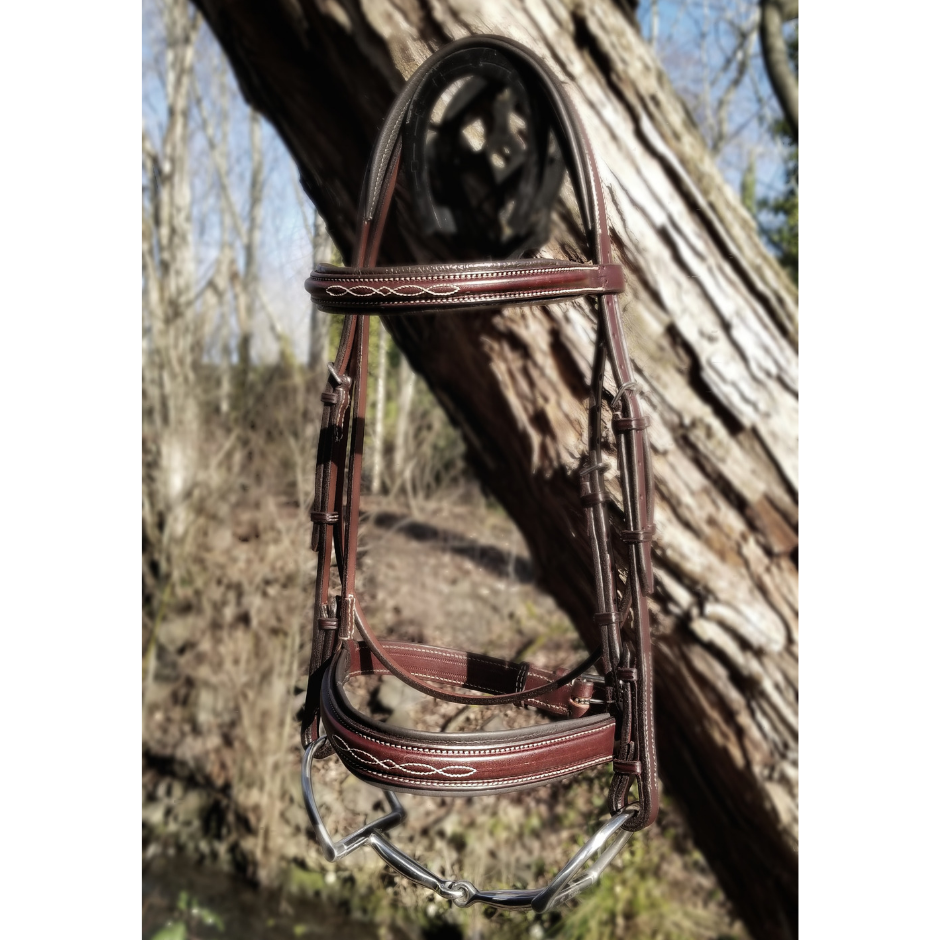 Edgewood Fancy Stitched Raised Bridle - 1" Padded Crown, Caveson, and ...