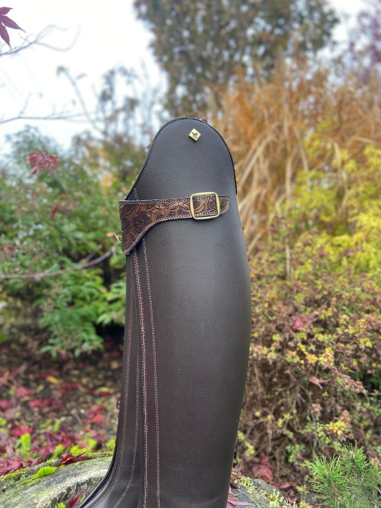 Custom DeNiro Vasari Dressage Boot - Caffe Brown with Greta Brown Buck ...